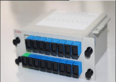 China 1x16 LGX Box Cassette Inserting PLC Splitter 16 Ports Fiber Optic 1260-1650nm for sale