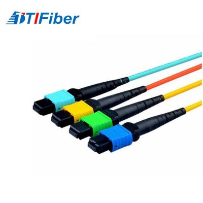 China MPO to LC Uniboot Fiber Patch Cord 12/24 Fiber Low Loss 0.35dB for sale