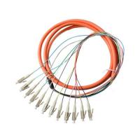 China Orange 12 core SC UPC optical fiber patch cord with CE , multimode fiber patch cord for sale