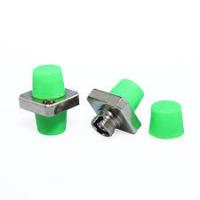 China Green FC PC Optical Fiber Adapter with Shutter Metal Housing 0.2dB Insertion Loss for sale