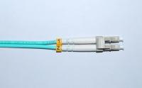 China LC/PC Aqua Multimode OM3 Optical Fiber Patch Cord with 0.3dB Insertion Loss and -40°C to 75°C Operating Temperature for sale