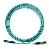 China Flat Round Fiber Optic Patch Cord Multimode 4G/5G MPO To LC With 12 Core Ribbon for sale