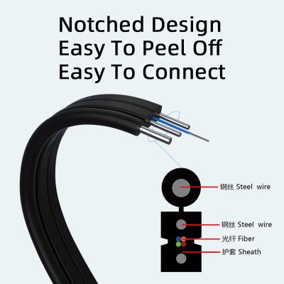 China Outdoor Aerial GJYXCH Drop Cable LSZH Single Mode 1-4 Core G652D G657A1 G657A2 FTTH Fiber Optic Cable for sale