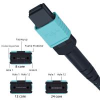 China MPO OM3 OM4 Fiber Optic Patch Cord 12 Fiber 3.0mm PVC LSZH Low Insertion Loss for sale