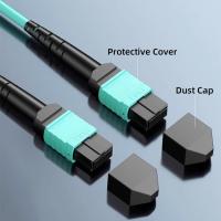 China MPO OM3 OM4 Fiber Optic Patch Cord 12 Fiber 3.0mm PVC LSZH Low Insertion Loss for sale