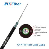 China Outdoor Fiber Optic Cable 12 Core 24 Core SM G652D 8mm PE Sheath Steel Wire Armored for sale