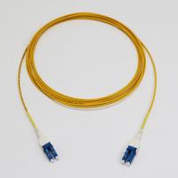 China Low Loss LC Uniboot Duplex Singlemode G657.A1 Bend Insensitive 2mm LSZH 0.15dB Yellow Fiber Patch Cord for sale