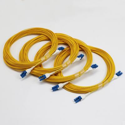 China LC Uniboot Duplex Singlemode G657.A1 Bend Insensitive Fiber Patch Cord 1m LSZH Low Loss 0.15dB for sale