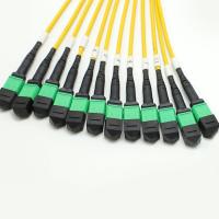China 144F MTP MPO Fanout Cable SM G657A1 MPO APC to MPO APC Breakout Fiber Patch Cord for sale