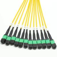 China 144F MTP MPO Fanout Cable SM G657A1 MPO APC to MPO APC Breakout Fiber Patch Cord for sale