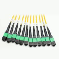 China 144F MTP MPO Fanout Cable SM G657A1 MPO APC to MPO APC Breakout Fiber Patch Cord for sale