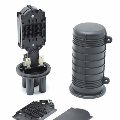 China Dome Fiber Optic Splice Closure 12 Core 24 Core 36 Core ABS Black Mini 1 Input 2 Output for sale