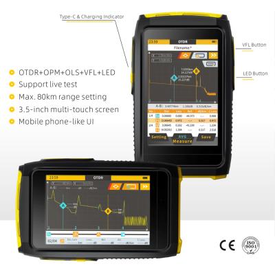 China Max. 80 Km Range Setting 3.5-Inch Multi-Touch Screen 1550 nm Wavelength MINI OTDR for sale
