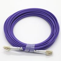 China OM4 Multimode Duplex Fiber Optic Patch Cord LC / UPC Polishing PVC LSZH Jacket for sale