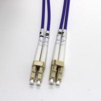 China OM4 Multimode Duplex Fiber Optic Patch Cord LC / UPC Polishing PVC LSZH Jacket for sale
