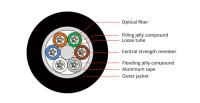China Outdoor GYTA Armoured 12 Core Fiber Optic Cable 9.7mm Direct Buried for sale