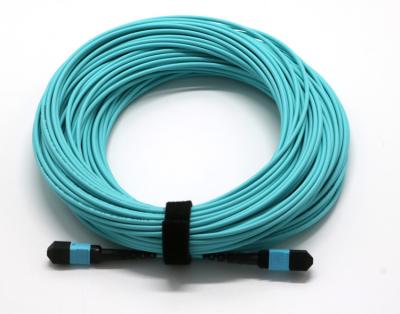 China OM3 MPO Trunk Cable Female Connector 12 Fiber UPC Polished Fiber Optic Patch Cord for sale