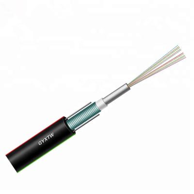 China GYXTW Outdoor Fiber Optic Cable G652D Singlemode 12 Core Unitube Light Armored PE for sale