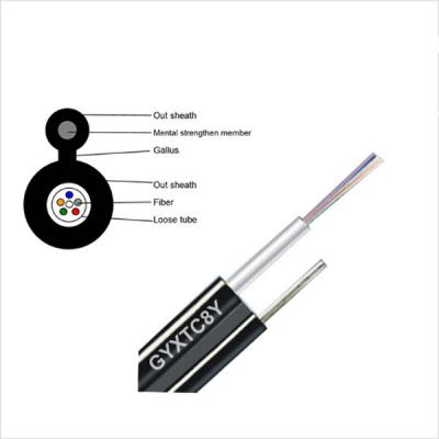 China Outdoor Fiber Optic Cable Figure 8 GYXTC8Y 2-24 Core PE Sheath Aerial for sale