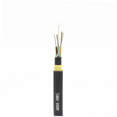China 48 Core Single Mode ADSS Fiber Optic Cable with FRP Central Member - 12mm to 16.5mm Diameter, 140-240kg/km Weight for sale