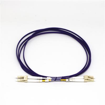 China OM4 Multimode Duplex Fiber Optic Patch Cord LC UPC 3.0mm Low Loss 0.2dB for sale
