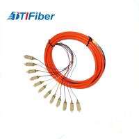 China Simplex Duplex 12 cores Fiber Optical  Pigtail OM2 50um For FTTH Network for sale