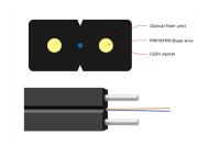 China 2 Core FTTH Drop Cable G657A Singlemode with Steel Strength Member and LSZH Jacket 2.0×5.0mm for sale