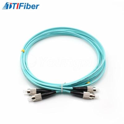 China Indoor Duplex OM3 Fiber Optic Patch Cable FC to FC UPC 3.0mm Low Insertion Loss for sale