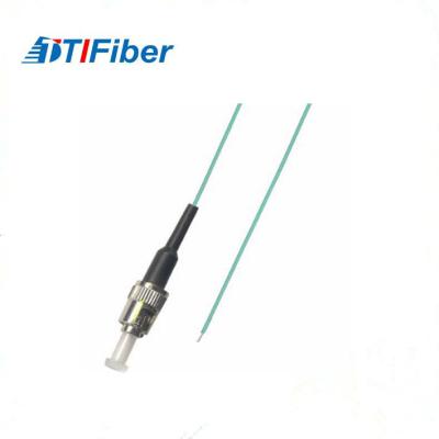 China ST Splice On Fiber Optic Pigtail Multimode OM3 Aqua 3 Meters Telecommunication Networks for sale