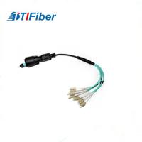 China OM3 Multimode MPO to LC Fiber Patch Cable 12 Core 4G 5G Telecommunication for sale