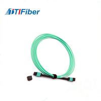 China Flat Round Fiber Optic Patch Cord Multimode 4G/5G MPO To LC With 12 Core Ribbon for sale