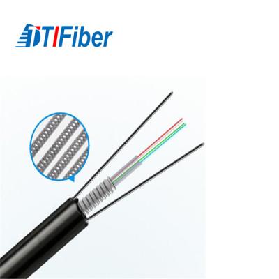 China Black Outdoor Aerial Fiber Optic Cable GYXTC8S Singlemode 8 Fiber Count for sale