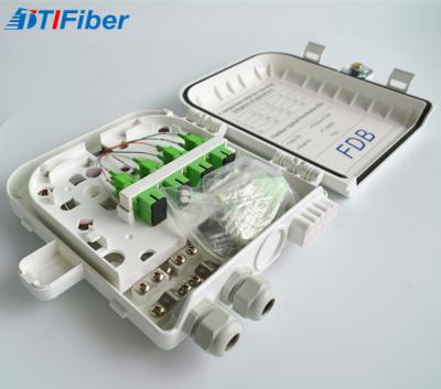 China 8 Ports Fiber Optic Distribution Box SC/APC Adapter IP65 Wall Mount for sale