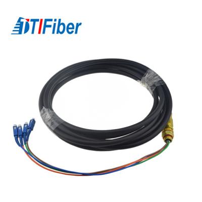 China 4-24 Cores Waterproof Fiber Optic Pigtail with LC SC UPC Connectors -40°C to 85°C Operating Temperature for sale