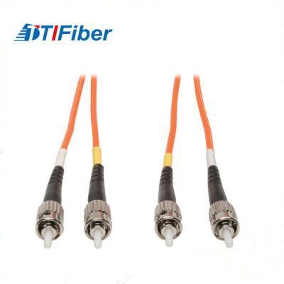 China Duplex Multimode Fiber Patch Cord 62.5/125 ST/ST 1M Optical Cable Low Insertion Loss for sale