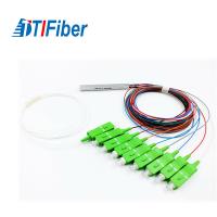 China 8 Channel Fiber Optic Splitter 1x8 Steel Tube SC APC GPON PLC with 10.2dB Insertion Loss and -40°C to 85°C Operating Range for sale