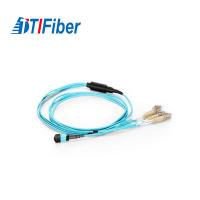 China Custom MPO to LC Fiber Optic Patch Cord 12 Cores UPC APC OS2 OM3 OM4 LSZH for sale