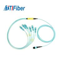 China Custom MPO to LC Fiber Optic Patch Cord 12 Cores UPC APC OS2 OM3 OM4 LSZH for sale