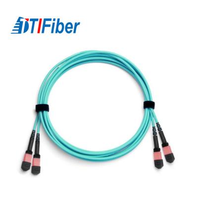 China Indoor MPO Trunk Fiber Optic Patch Cord Cable 12 Core Female to MPO Female Connector for sale