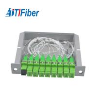 China Steel Tube Type 1x8 PLC Splitter 1260-1650nm SC/APC Singlemode Fiber Optic Splitter for sale