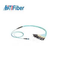 China OM4 8 Core MPO to LC Fiber Optic Patch Cord 10 Gigabit 50/125 Multimode Jumper for sale