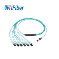 China OM4 8 Core MPO to LC Fiber Optic Patch Cord 10 Gigabit 50/125 Multimode Jumper for sale