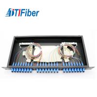 China Rack Mounted Outdoor Fiber Termination Box 24 Cores 1U SC Connector Cold Rolled Steel for sale