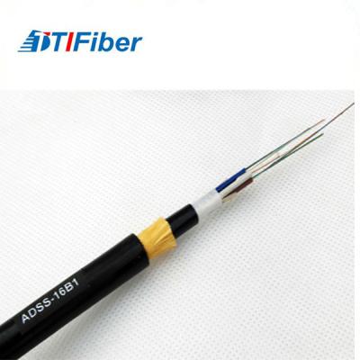 China Double Sheath Fiber Optic Cable 24 Core Aerial ADSS All Dielectric Self Customized Length for sale
