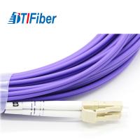 China Multimode Fiber Optic Patch Cord 10GB LC To LC Duplex OM4 50/125 Meets ROHS for sale