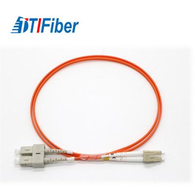 China SC to LC Duplex Multimode Fiber Optic Patch Cable 62.5/125 OM1 PVC LSZH 3m for sale