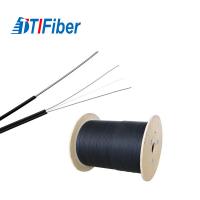 China Bow Type Drop Indoor 4 Core Fiber Optic Cable Black LSZH Jacket G.652 Ftth for sale