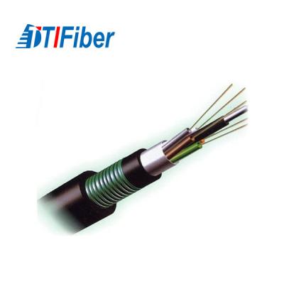 China Armored Fiber Optic Cable GYTA53 4-144 Core Single Mode Stranded Loose Tube 14.5mm for sale