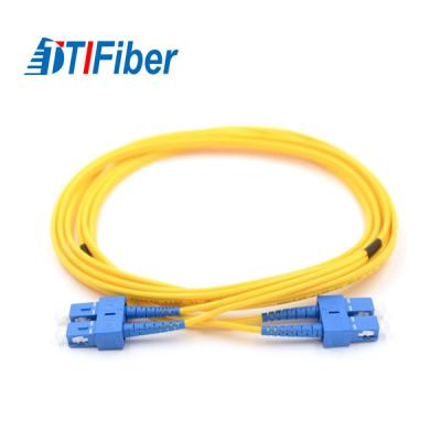 China 0.9mm 2.0mm Diameter Fiber Optic Patch Cord Single Mode SC SC For Networking for sale