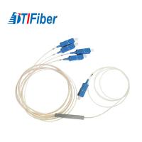 China 1x4 Steel Tube PLC Splitter SC APC 0.9mm Fiber Optic Splitter Singlemode G657A for sale